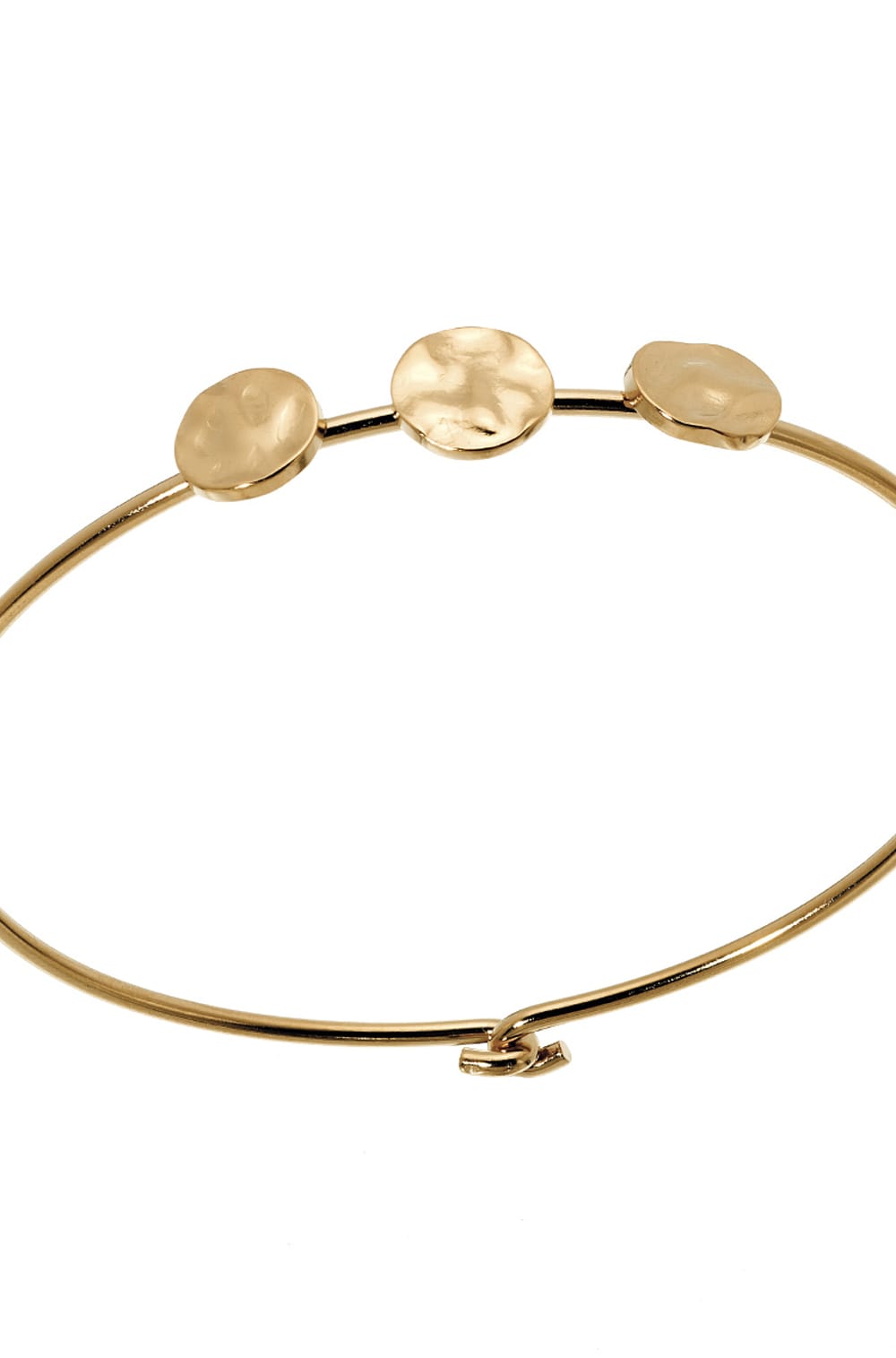 Bracelet jonc trois pastilles martelées Bijoux Leone Femme | OR | Maison 123